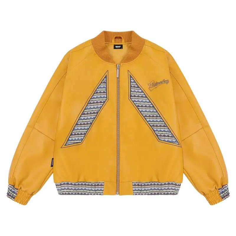 BJHG Vintage Ethnic Style Logo Letter Tape Embroidered Leather Outline ...