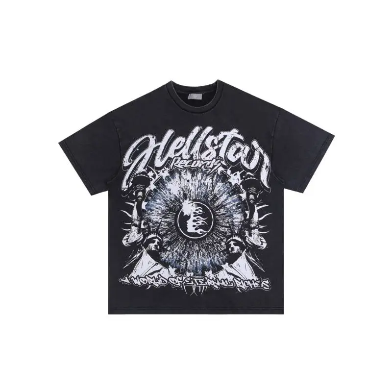 Creative Fun Letter Printing Distressed Short Sleeve T-shirt - POIZON