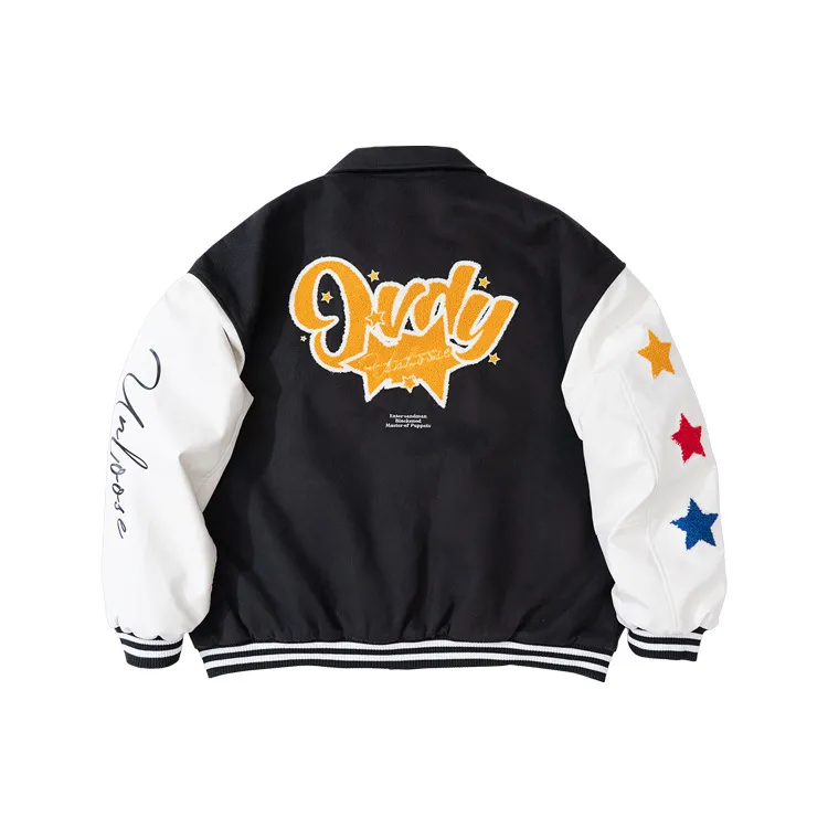 Starlight-Themed Embroidered Retro Color-Blocked Jacket - POIZON