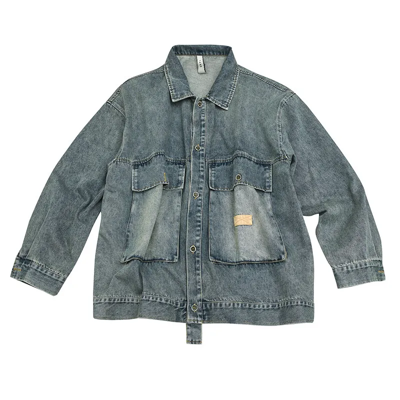 Heavy Industry Washed Laps Denim Jacket Multi-Pocket Loose Jacket - POIZON