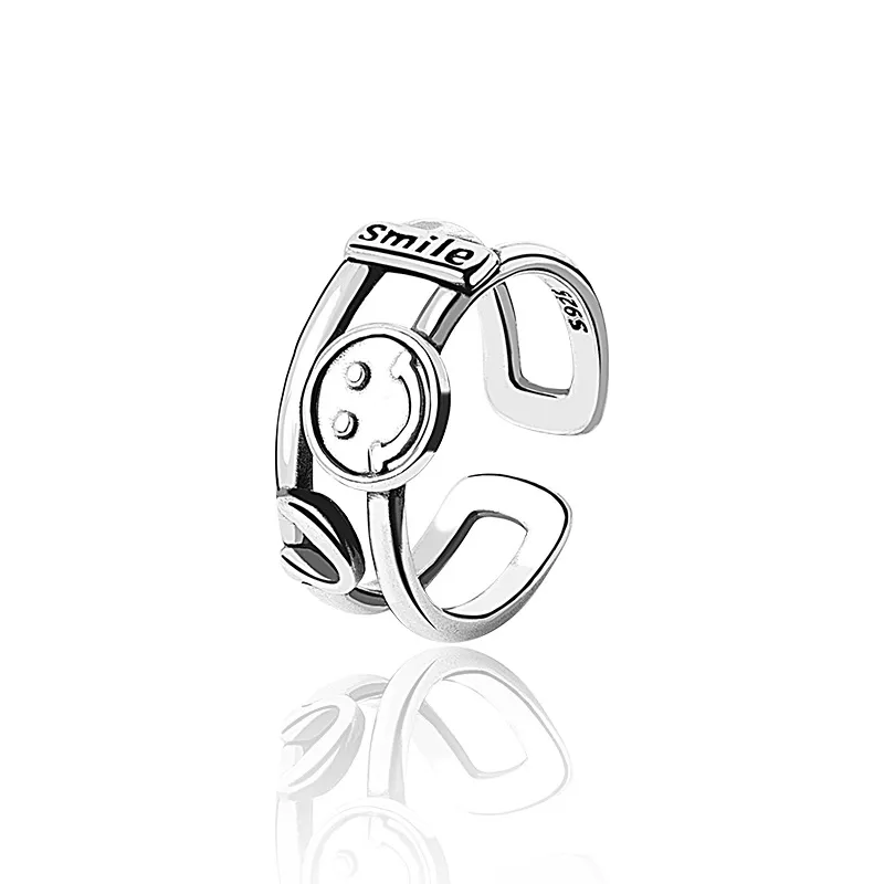 Personalized Smiley Face Pinky Ring - POIZON