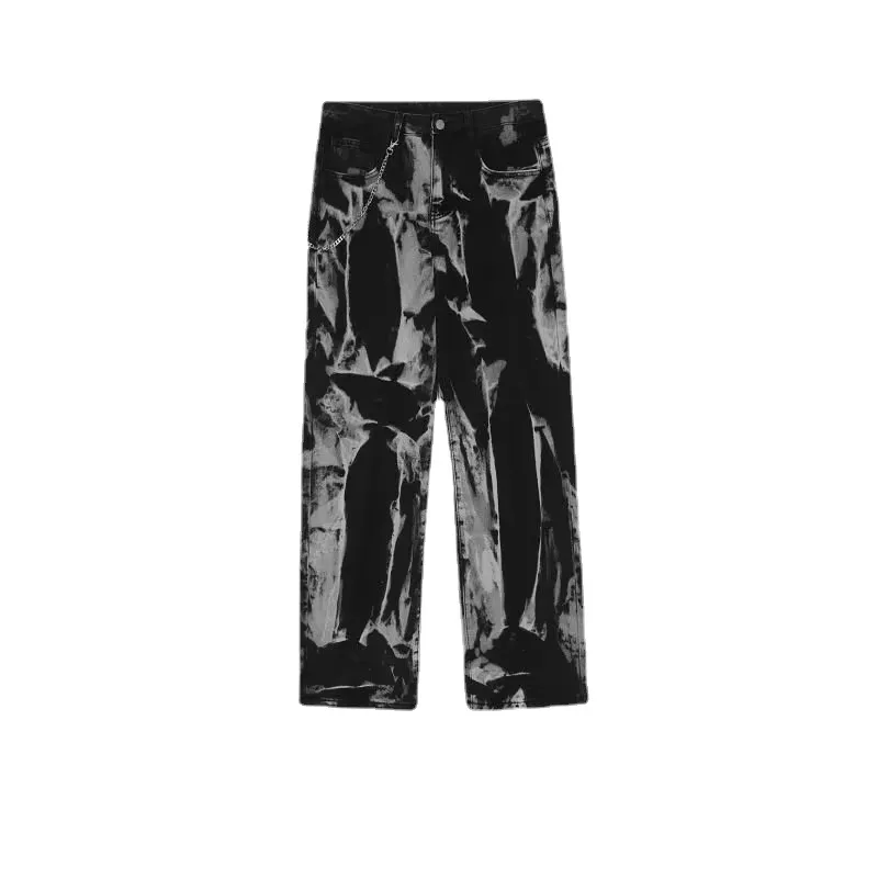 High Street Design Sense Straight Loose Wide Leg Pants - POIZON